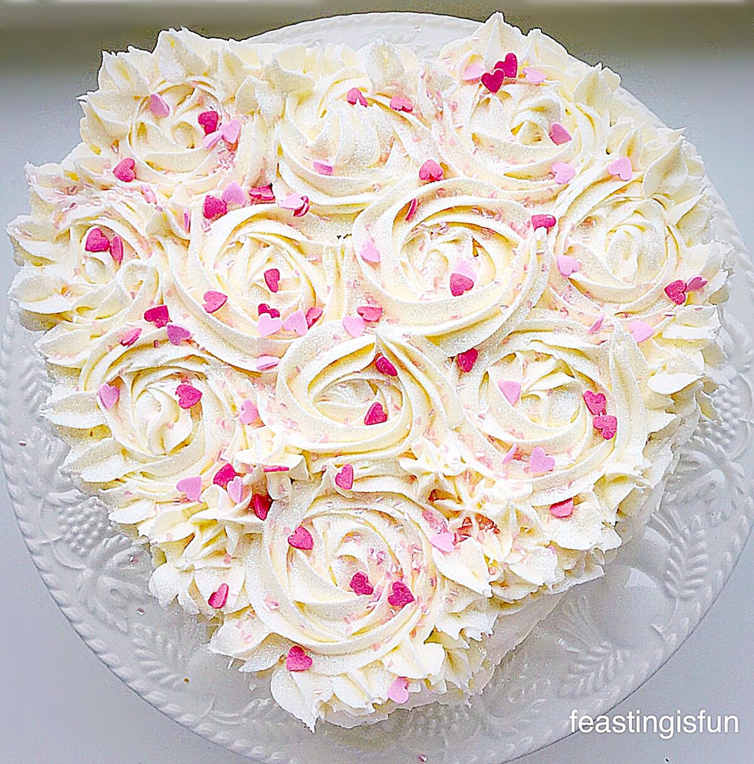 Strawberry Sweetheart Cake - Feasting Is Fun