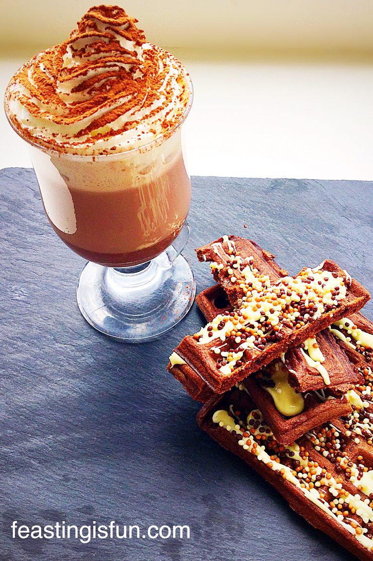 Chocolate Dunking Waffles - Feasting Is Fun