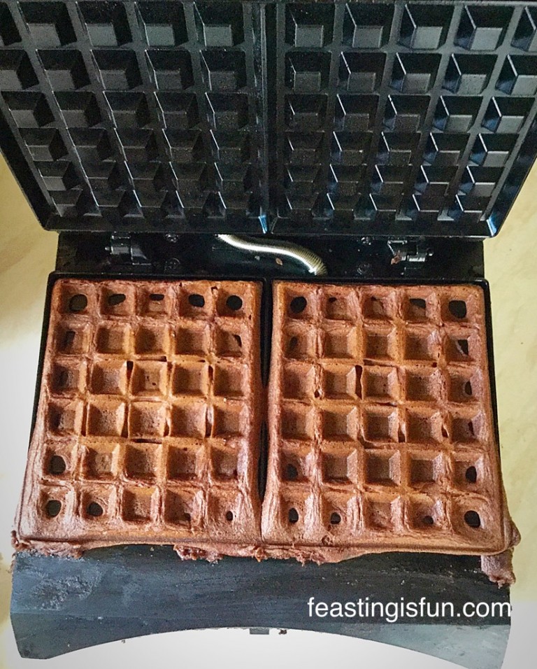 Chocolate Dunking Waffles - Feasting Is Fun