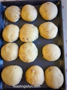 Date Ginger Iced Buns - Feasting Is Fun