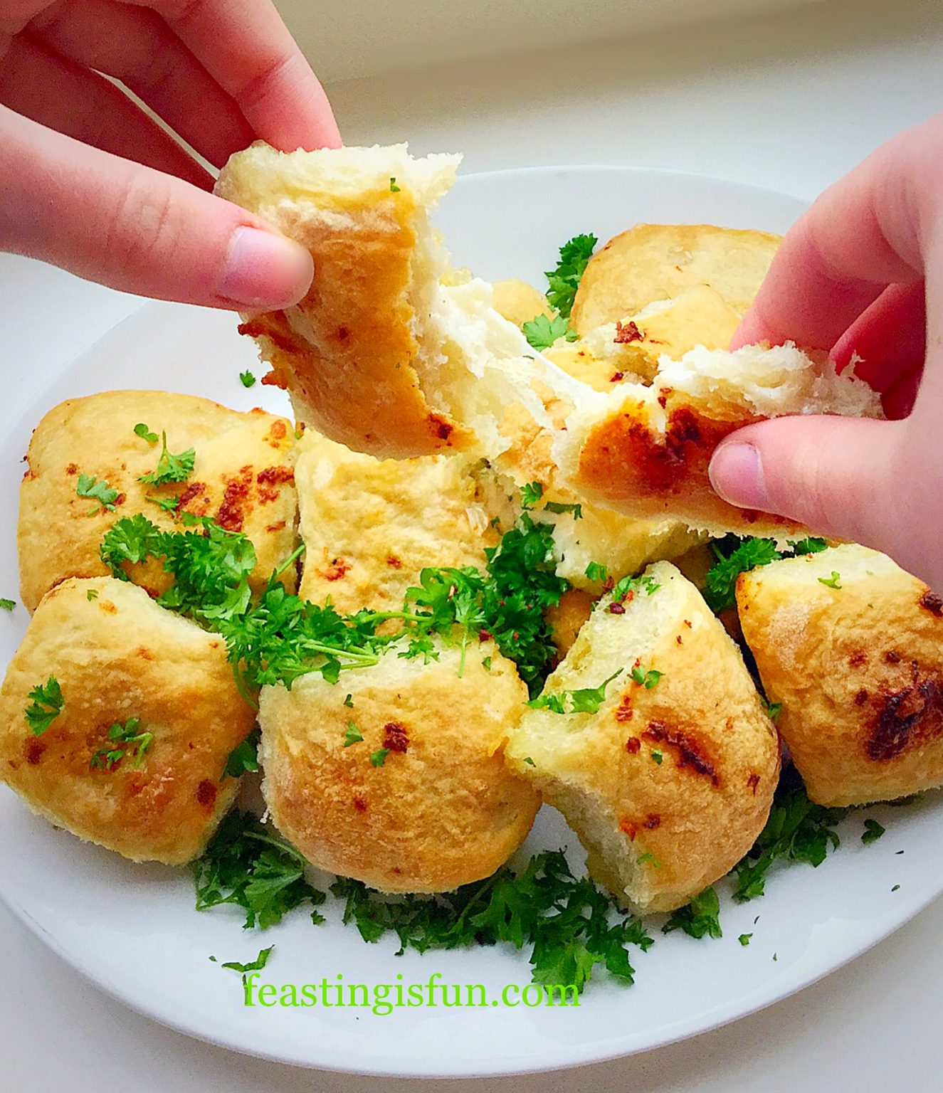 Garlic Cheese Bombs - Feasting Is Fun