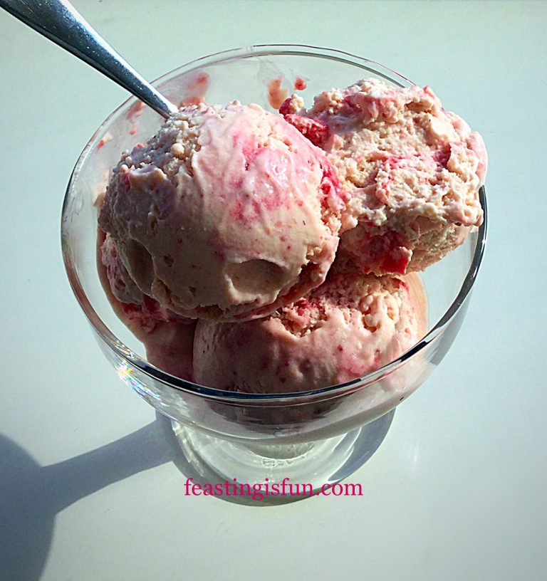 Strawberry Ripple Ice Cream - Feasting Is Fun