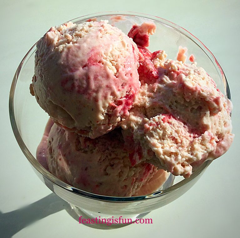 Strawberry Ripple Ice Cream - Feasting Is Fun