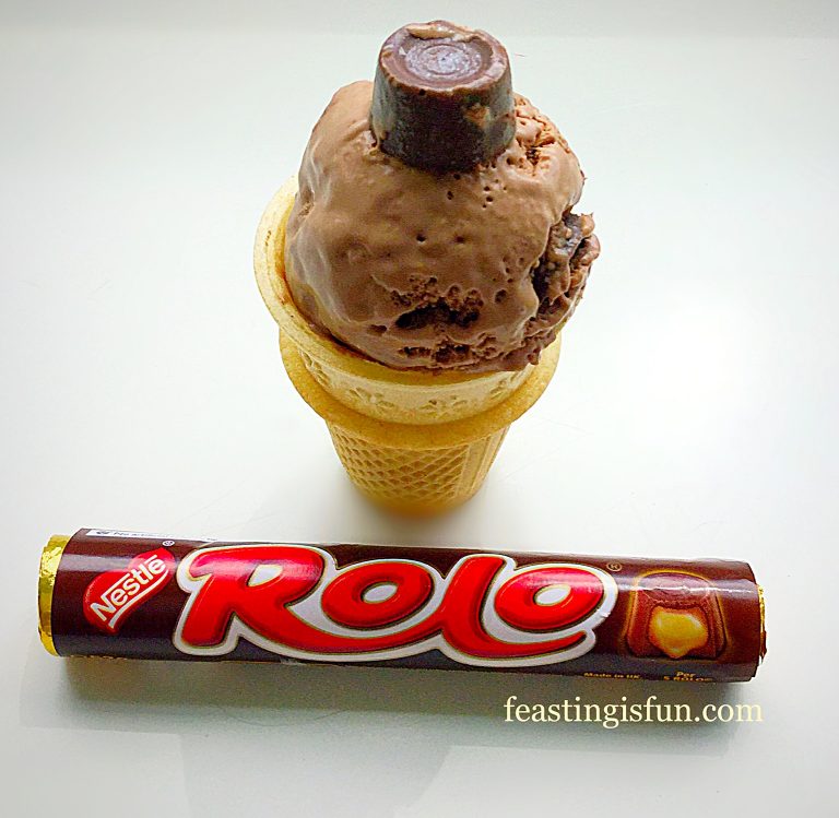 Chocolate Rolo Ice Cream - Feasting Is Fun