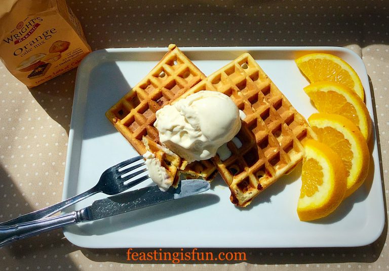 Fruity Orange Waffles - Feasting Is Fun