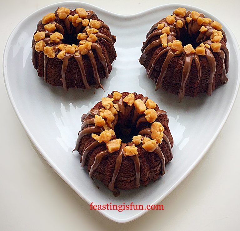 Mini Chocolate Fudge Bundt Cakes - Feasting Is Fun