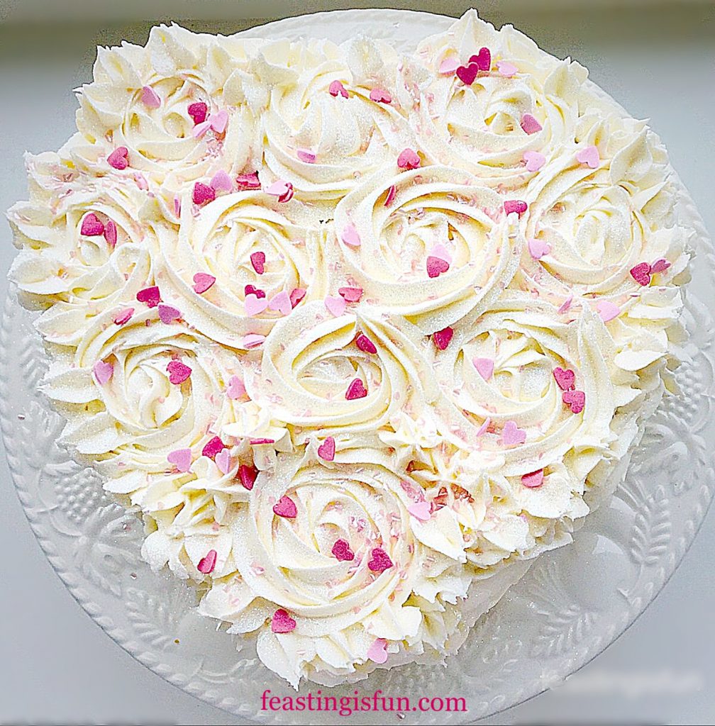 Orange Lemon Ombre Piped Rose Cake - Feasting Is Fun