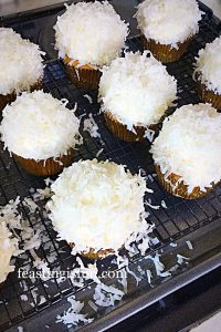 Coconut White Chocolate Snowball Cupcakes - Feasting Is Fun