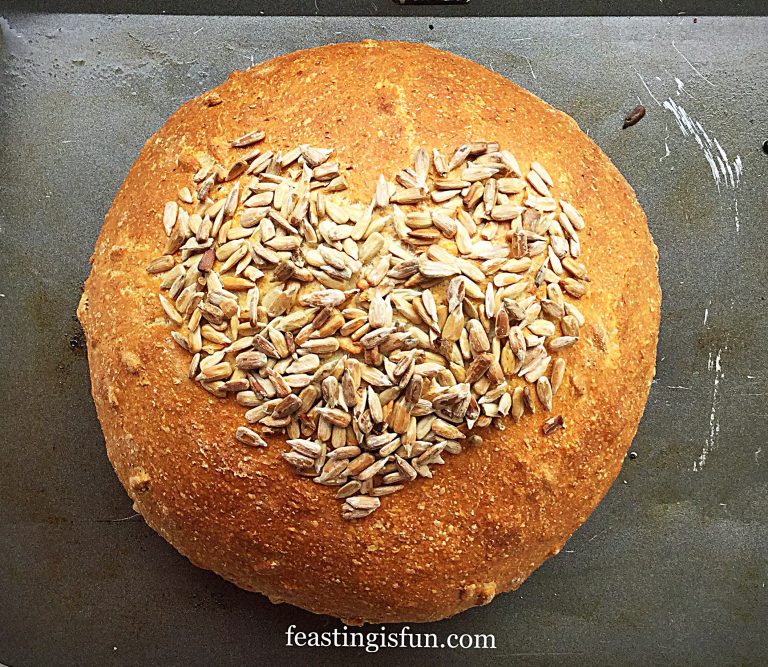 Sunflower Seed Heart Cob Loaf - Feasting Is Fun