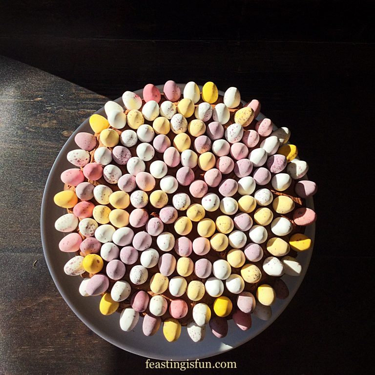 Chocolate Mini Egg Sponge Cake - Feasting Is Fun