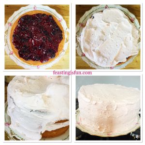 Summer Mixed Berry Sponge Cake - Feasting Is Fun