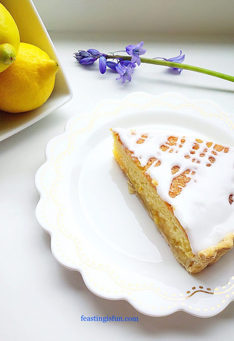 Lemon Curd Sponge Tart - Feasting Is Fun