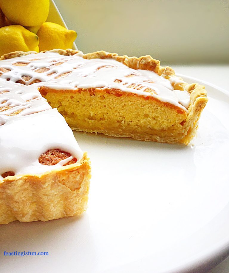 Lemon Curd Sponge Tart - Feasting Is Fun